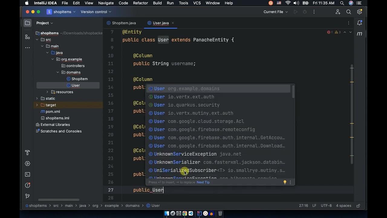 e-commerce app in java quarkus and hibernate panache part 4 - YouTube