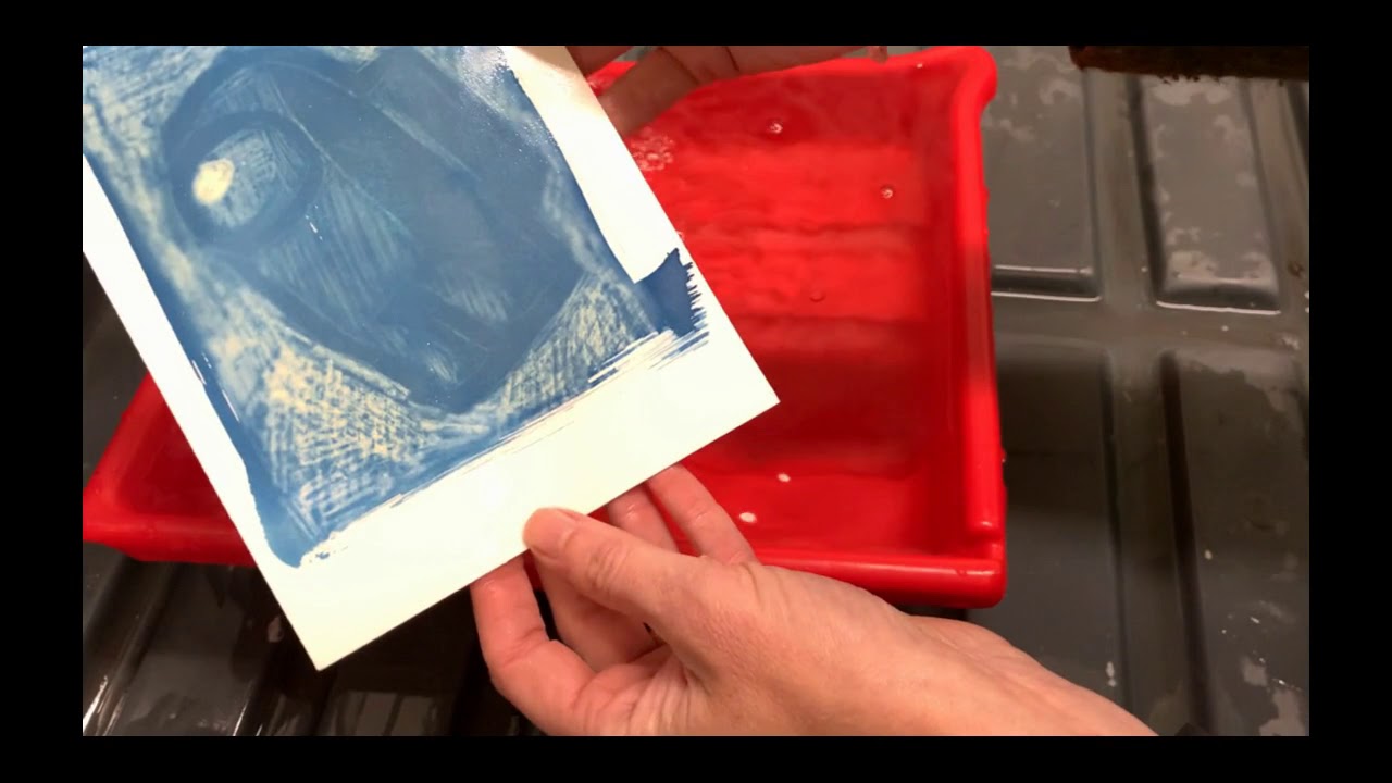 Blue Print Cyanotype drawing demonstration video - YouTube