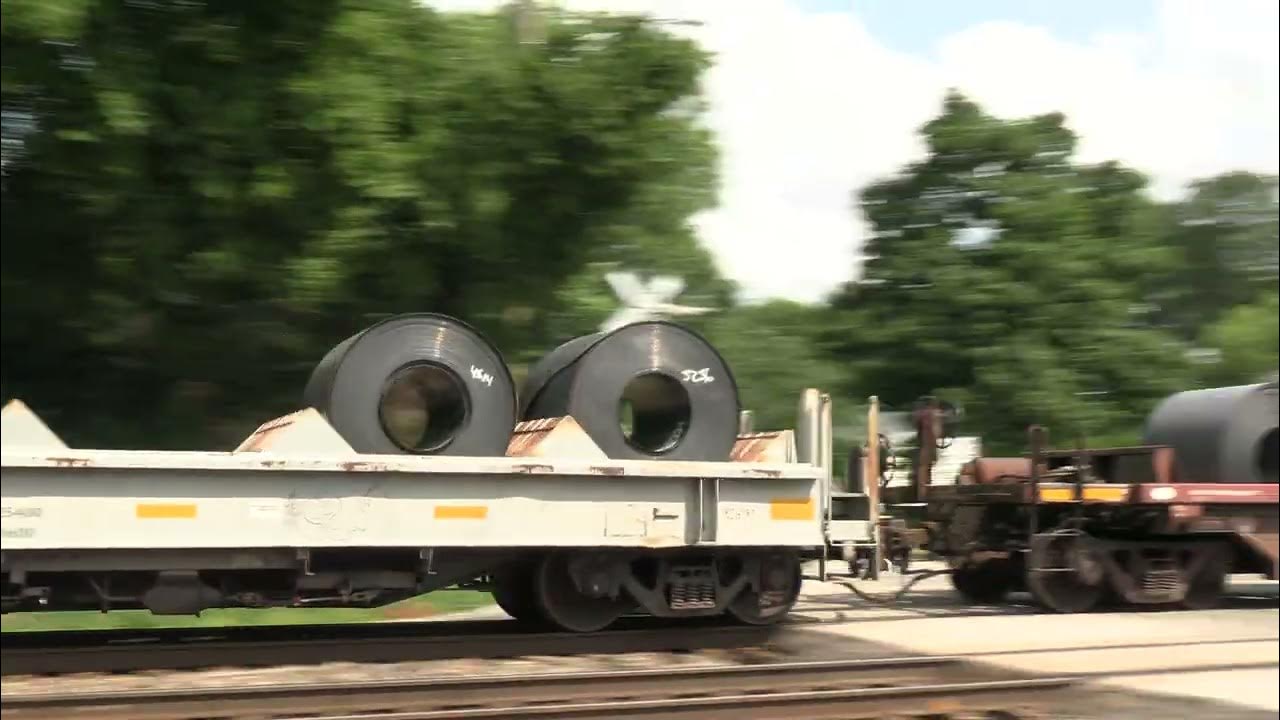 NORFOLK SOUTHERN GE AC44C6M Southbound Coil Steel Train - YouTube