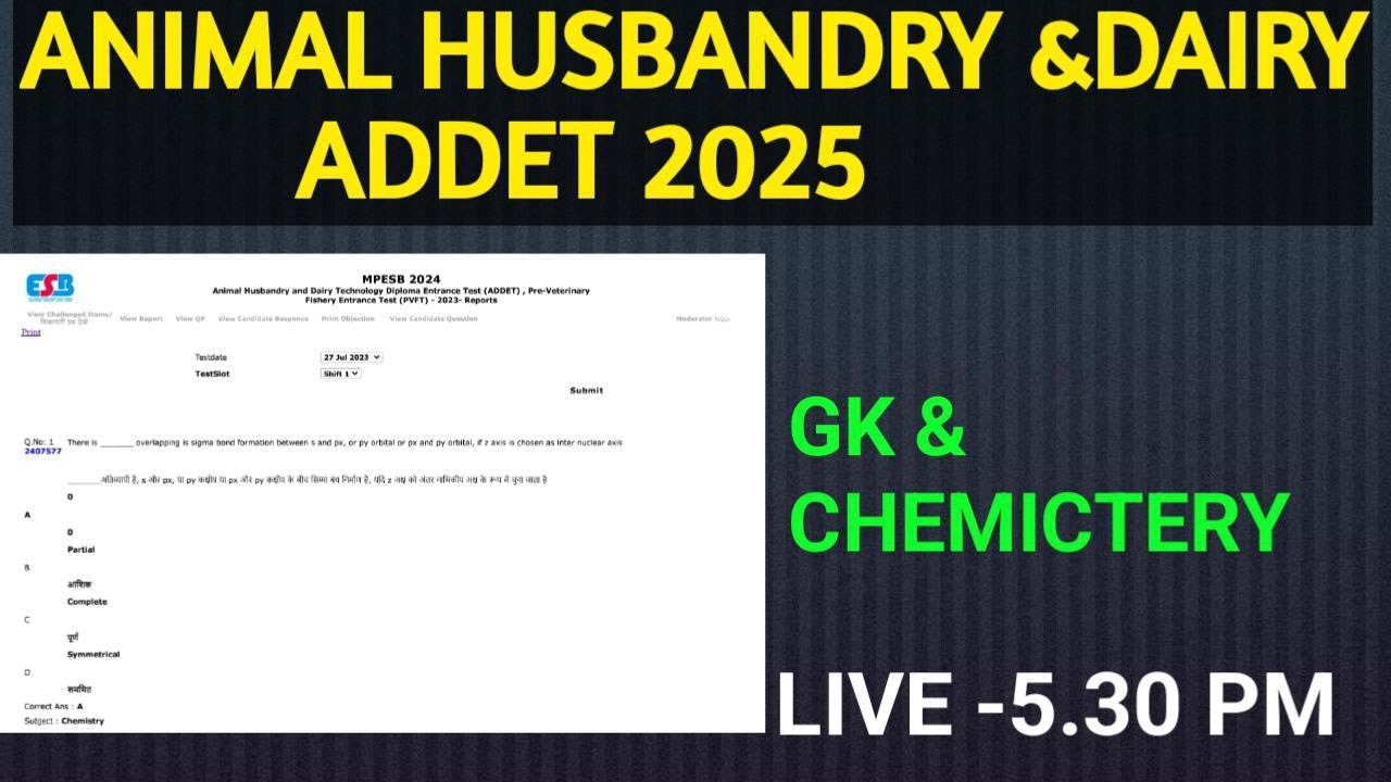 #animals Husbandry and Dairy Technology Diploma Entrance Test (ADDET) # ...