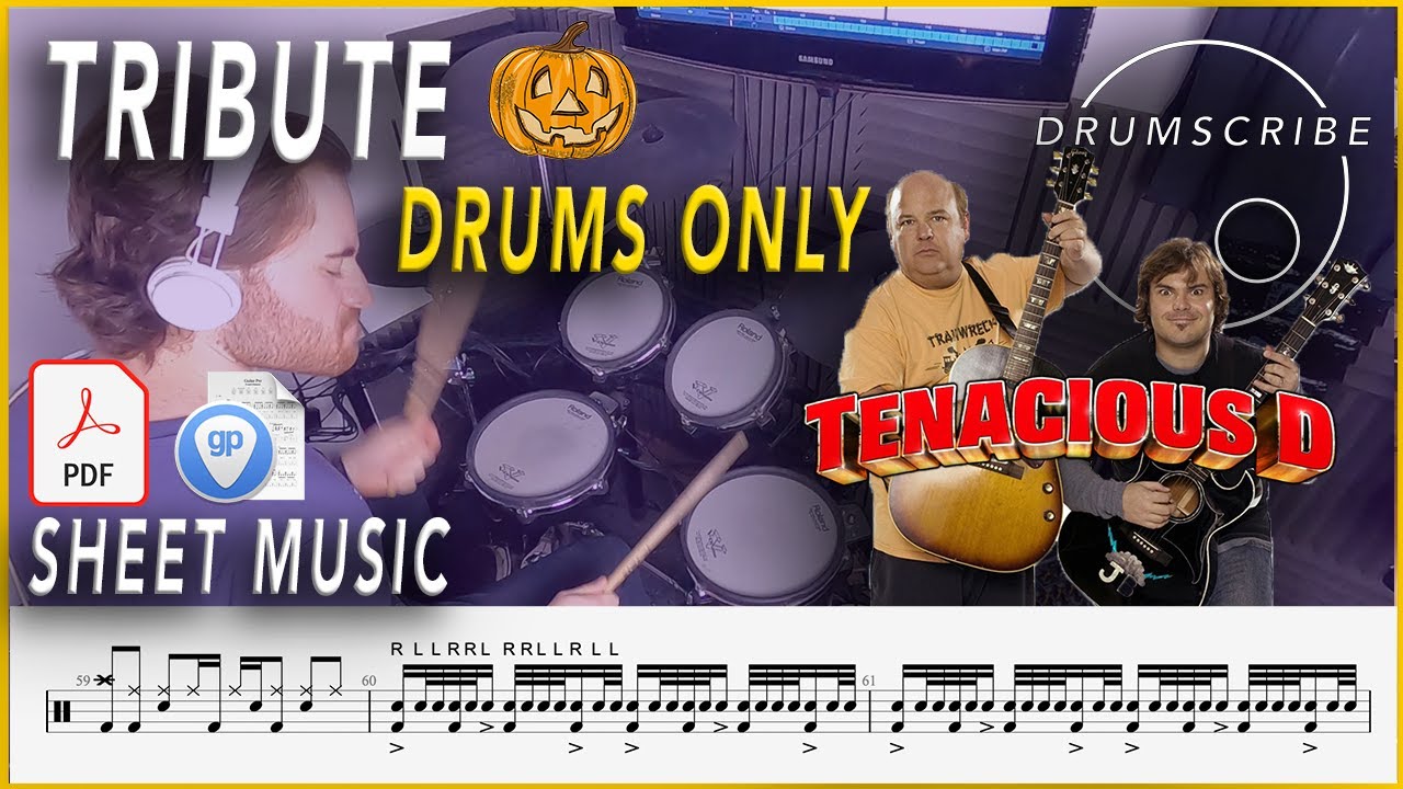 Tribute (DRUMS ONLY) - Tenacious D | Drum SCORE Sheet Play-Along ...