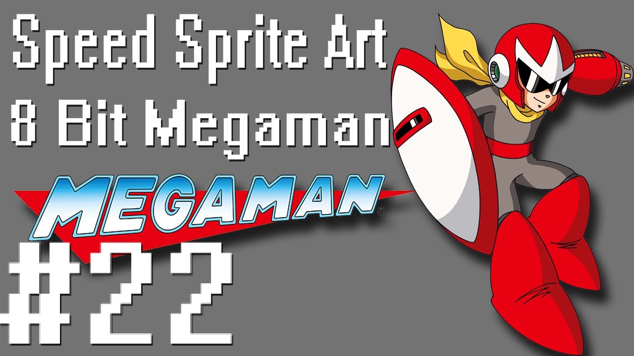 Speed Sprite Art #22 ~ 8 Bit Protoman [Megaman] - YouTube
