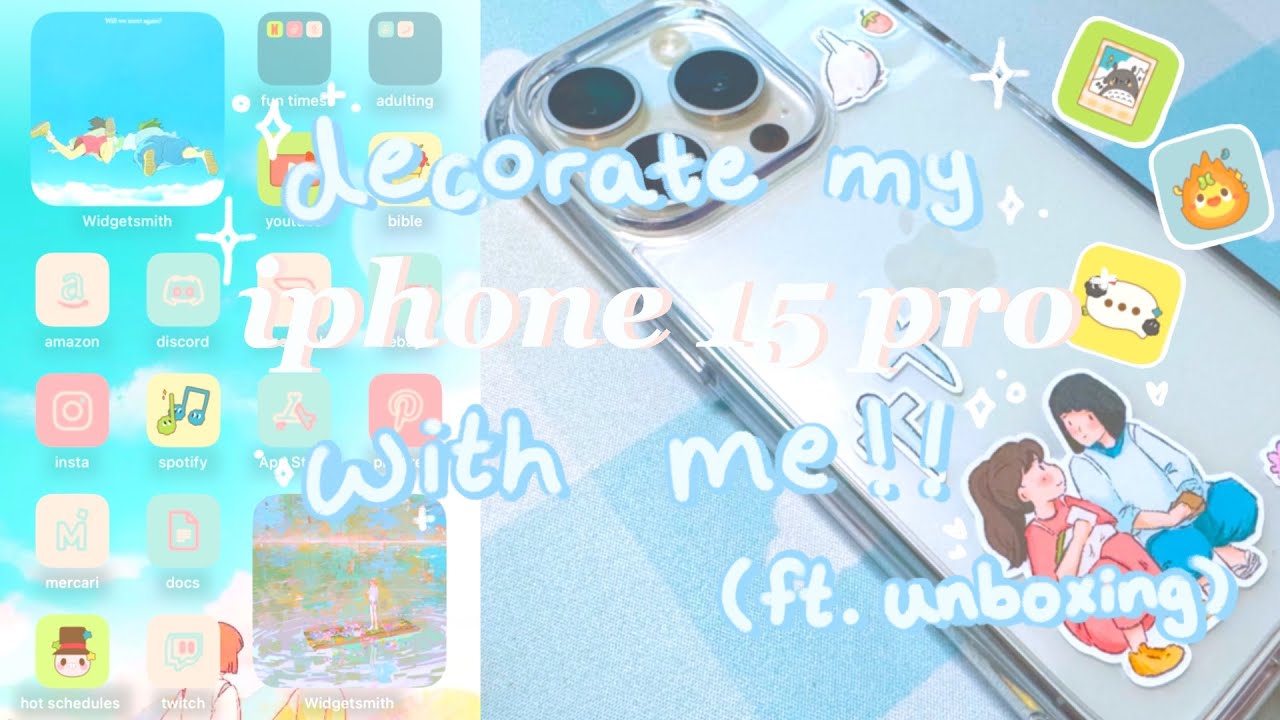 unboxing the iphone 15 pro ft. decorating and widgets 🤍 - YouTube