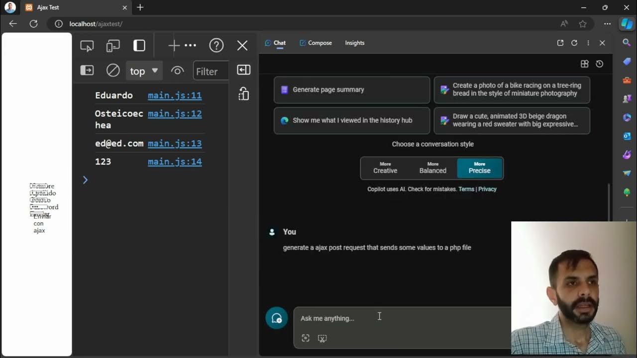 ajax post using html, css, vanilla javascript and php (part 2) - YouTube