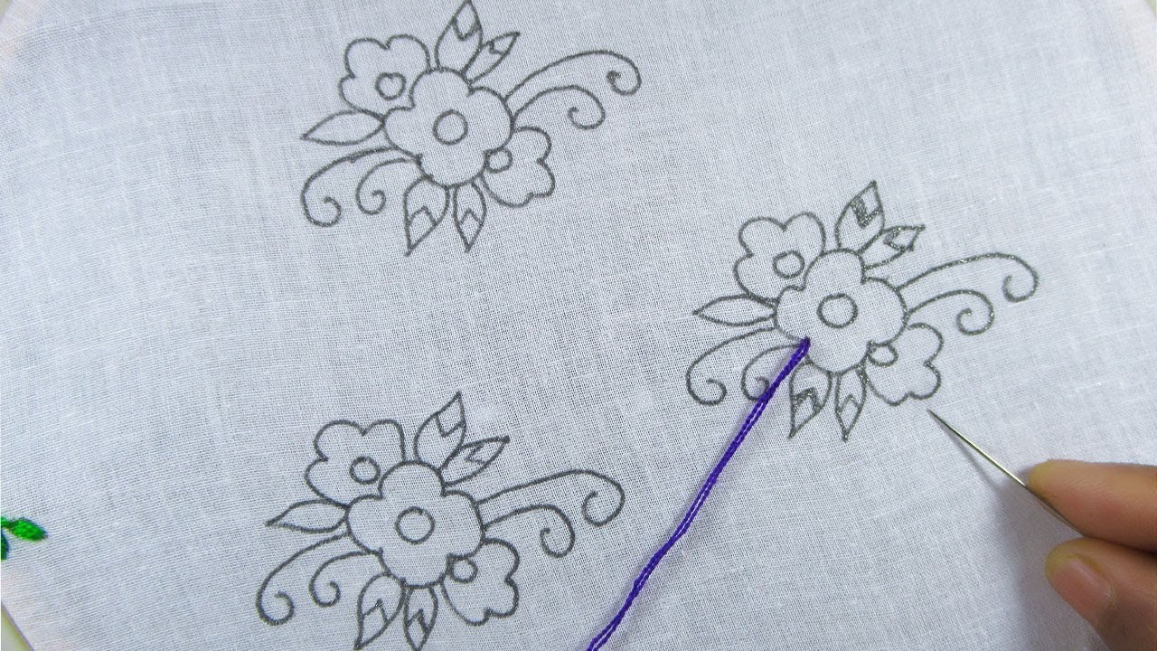 Hand embroidery, Latest all over flower embroidery, Modern hand ...