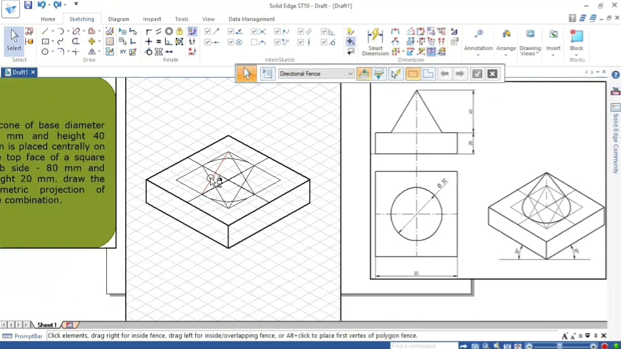 ISOMETRIC Projection of Square slab -Cone by VRKGAT - YouTube
