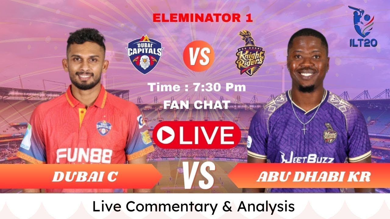 ilt20 live | Dubai Capitals Vs Abu Dhabi KR Live Match | Live Score ...