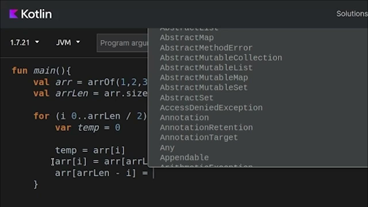 Reverse an array, very simple way(Kotlin) - YouTube