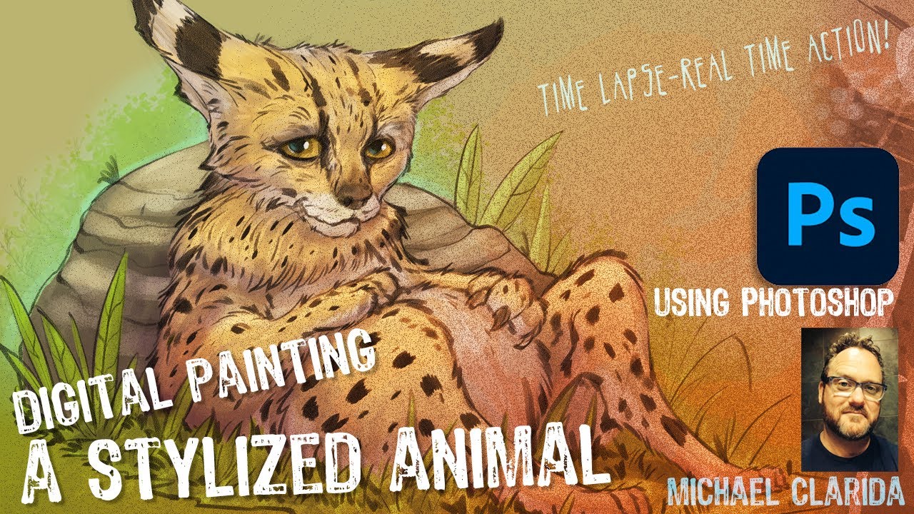 Drawing a stylized animal tutorial in Photoshop - YouTube