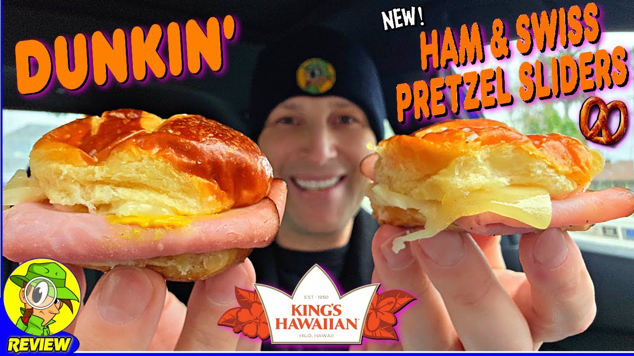 Dunkin'® Ham & Swiss Pretzel Sliders Review 🥨 King's Hawaiian® Pretzel ...