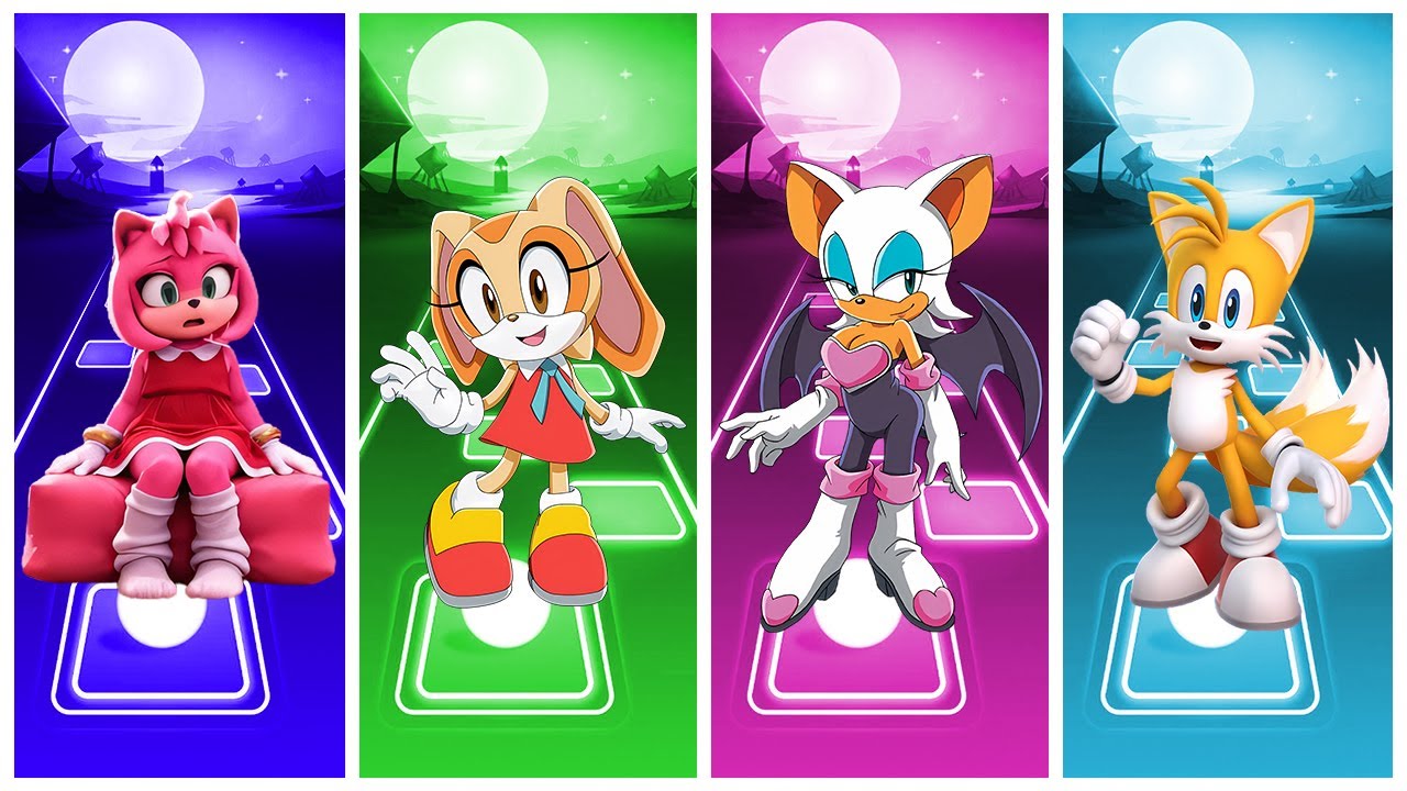 🔥 Amy Rose vs Cream vs Rouge vs Tails | Tiles Hop EDM Rush! 🎶🎮 - YouTube