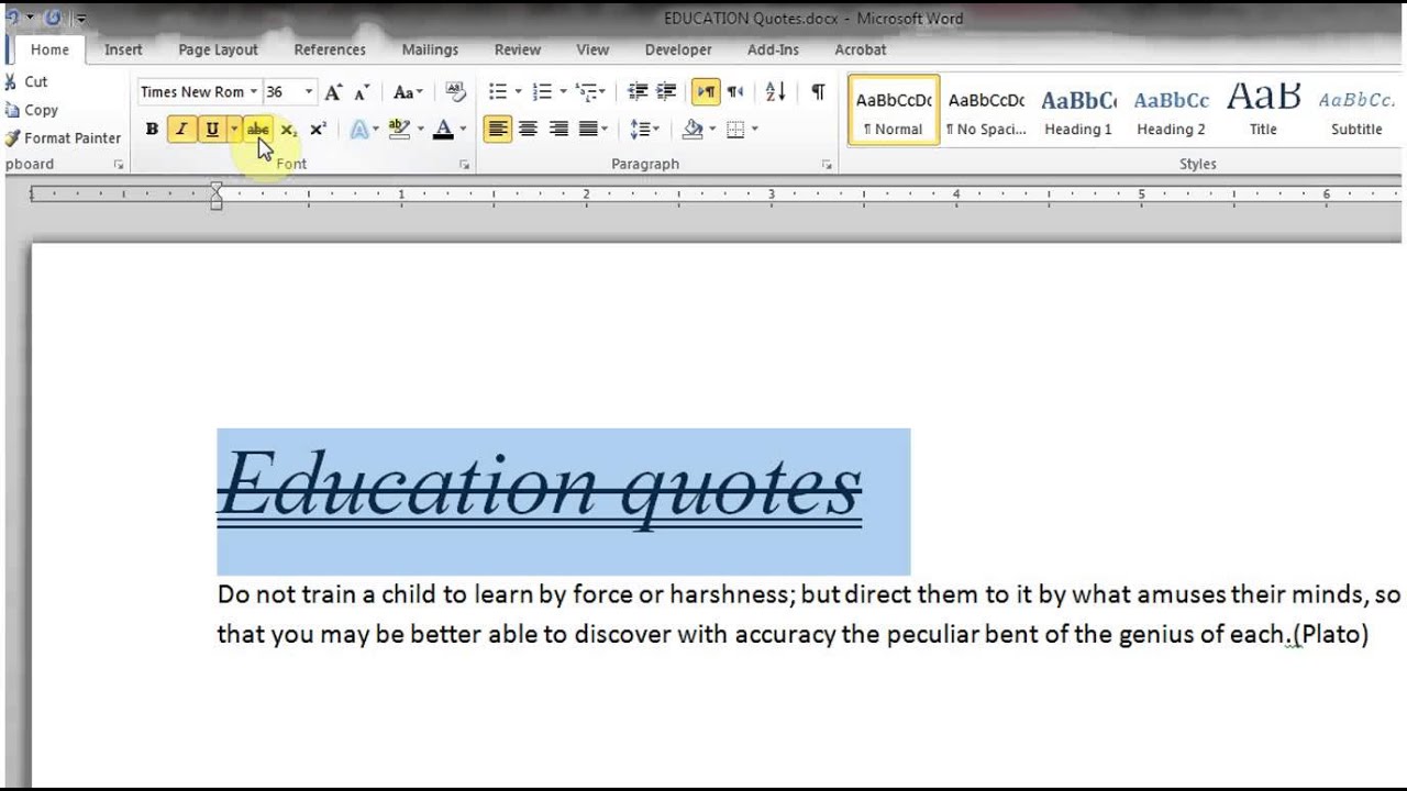 word Home tab Font - YouTube