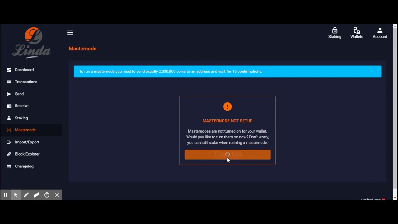 Linda Coin 1 Button Masternode! :-) - YouTube
