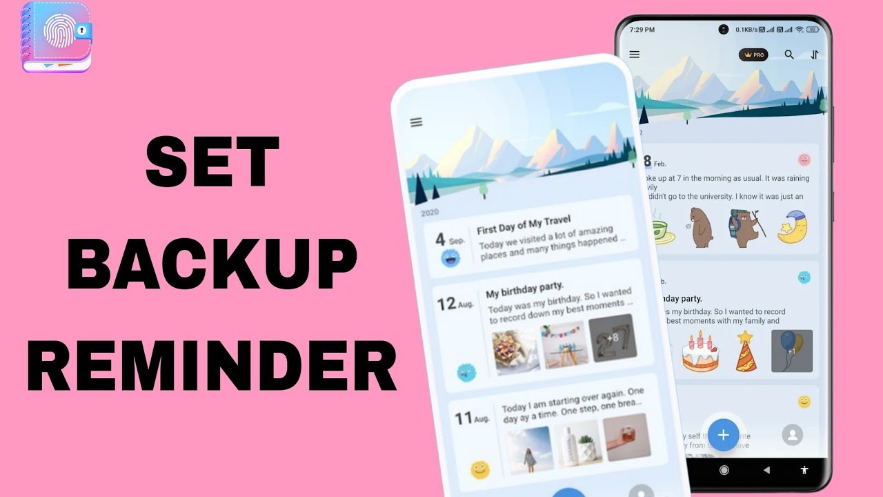 How To Set Backup Reminder On My Diary App - YouTube