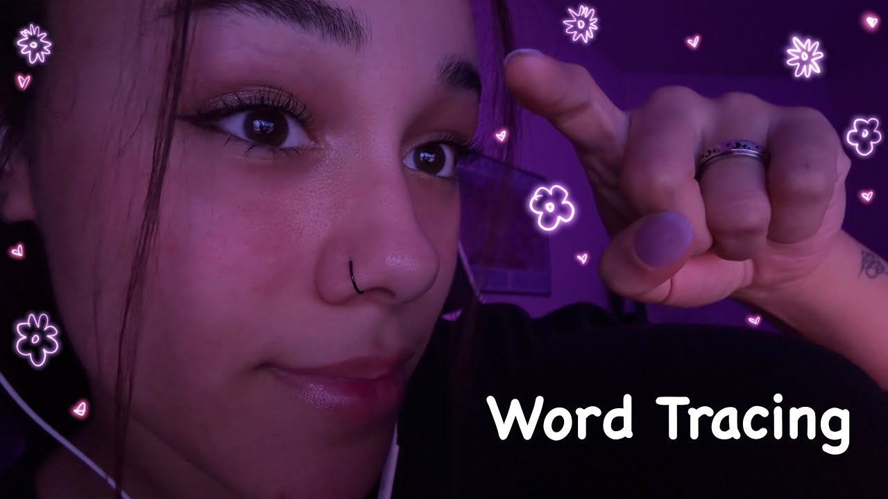 [ASMR] word tracing (mouth sounds, box tapping, tracing, etc.)💜 ⚠️some ...
