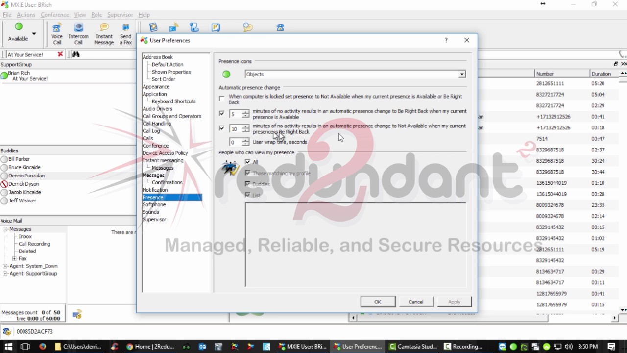 Zultys MXIE - Personalize Your Automatic Presence Change Settings In MXIE! - YouTube