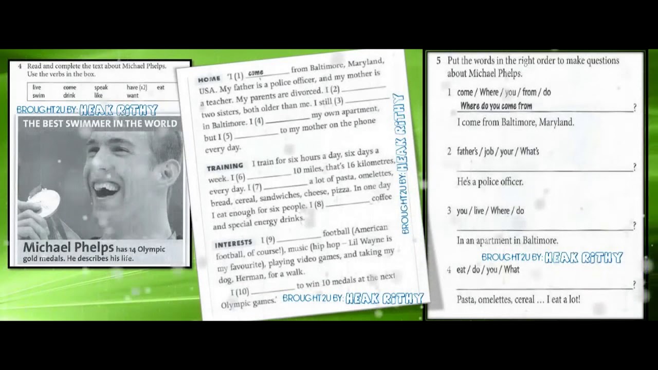 New Headway Beginner 4th edition exercise tap script Unit 5 - YouTube