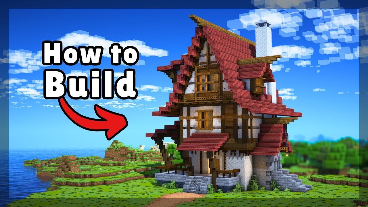 How to Build a red Fantasy House - Minecraft Tutorial - YouTube
