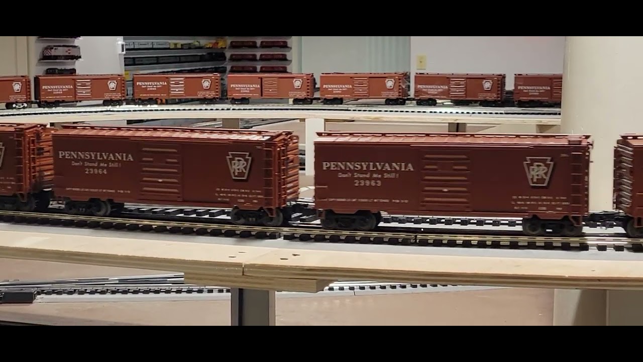 Triple headed A5's with PRR Boxcars - YouTube