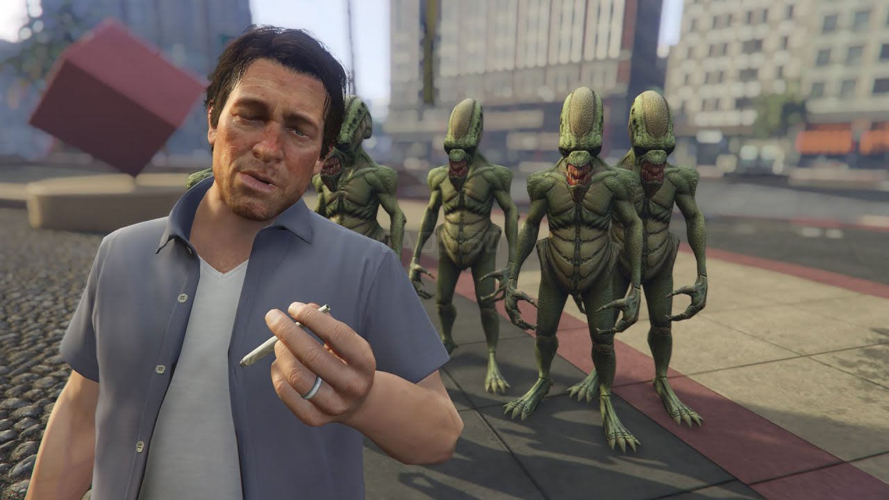 GTA 5 Arthur Morgan Gets High and Shoots Aliens (Red Dead Auto) - YouTube