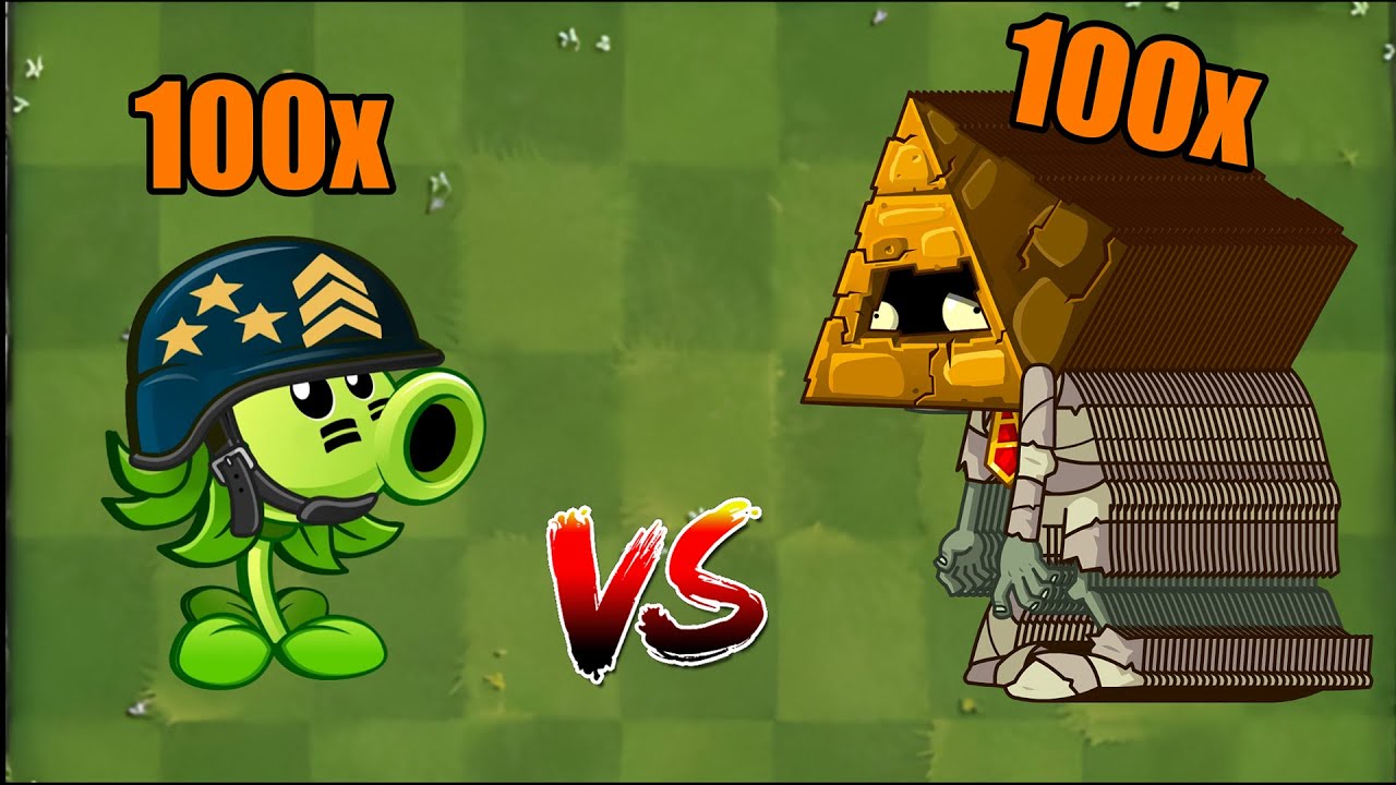 PVZ 2 Challenge - 100 Plants Vs 100 Pyramidhead Zombies With 5x Speed ...