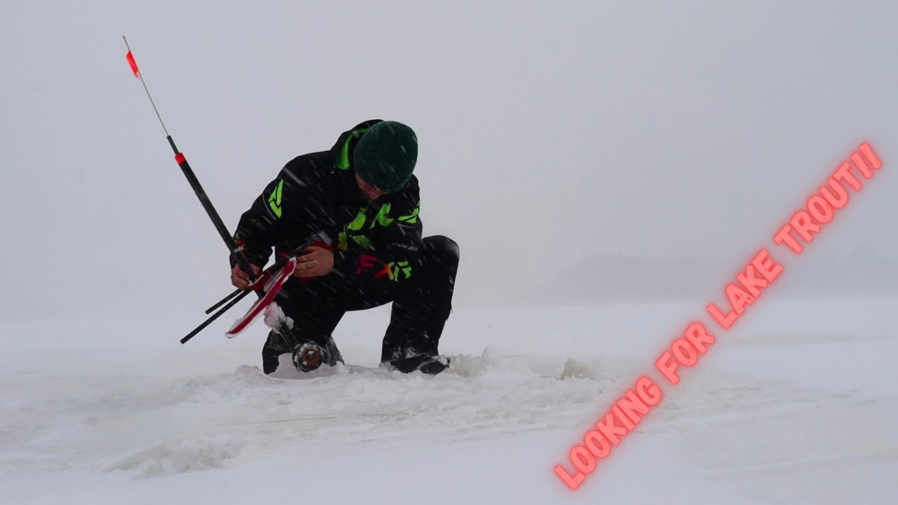 Overnight ICE Fishing Trip LOOKING for Lake Trout!! - YouTube