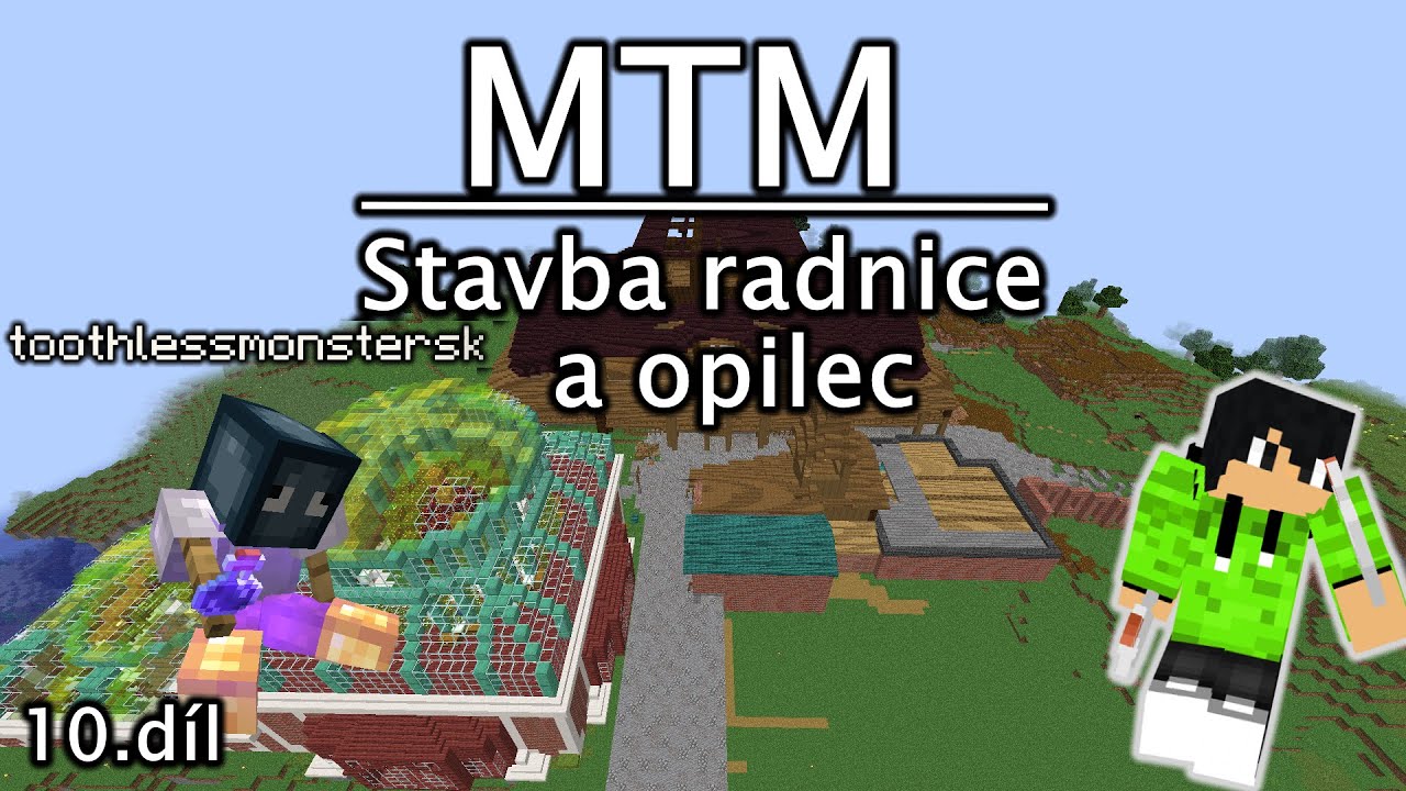 Pokrok na stavbě radnice minecraft server MTM 10.díl +opilec u radnice ...