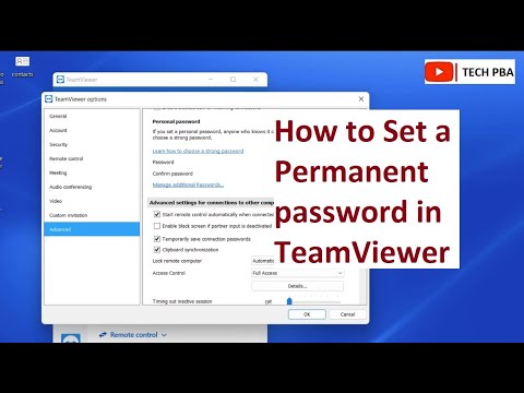 How to Set a Permanent password in TeamViewer - 2023 - YouTube
