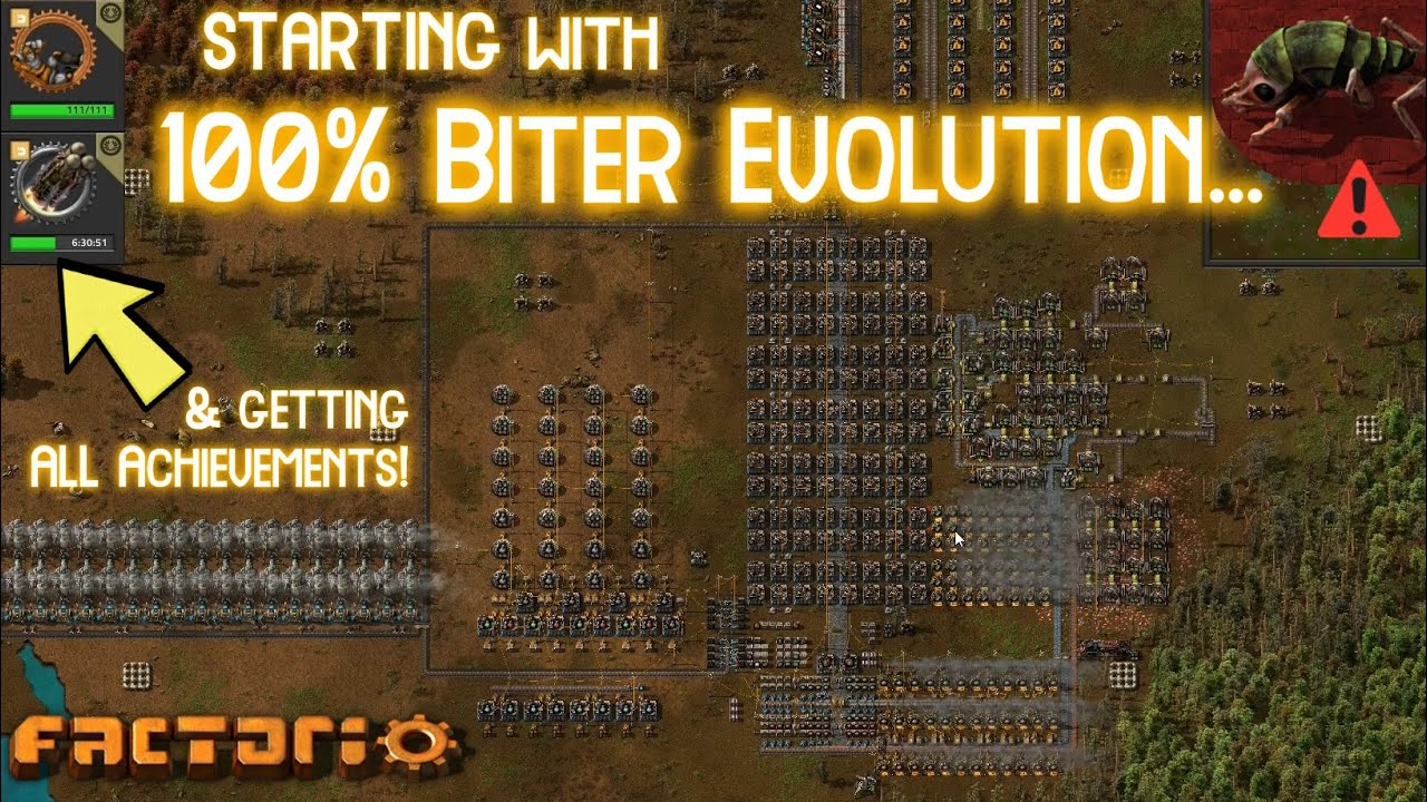 How Did We Get Here // FACTORIO but start with 100% Biter Evolution ...