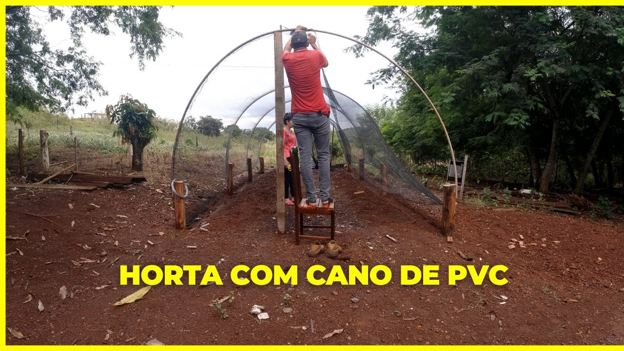 COMO CONSTRUIR HORTA COM CANO DE PVC - YouTube