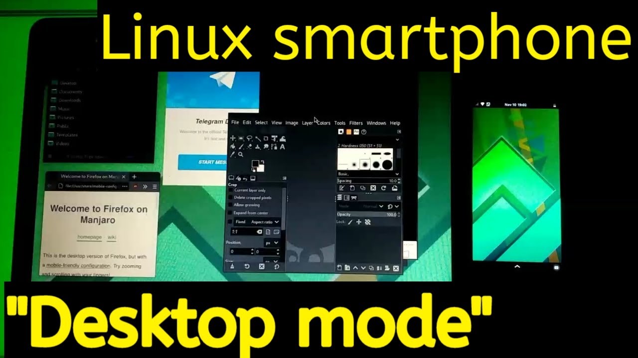 PinePhone "Desktop mode" Manjaro Phosh (2020) - YouTube