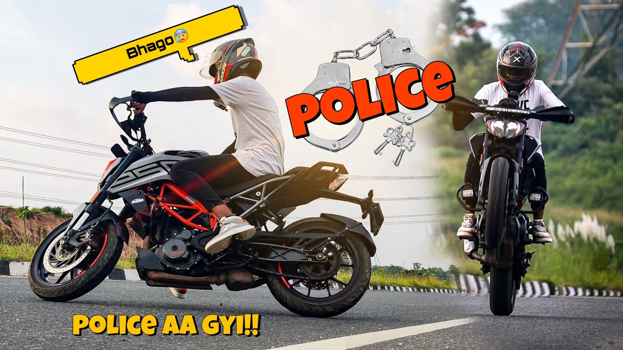 POLICE se bach k bhagna pda🚔 | RACE with Scooty girl | DUKE 250 - YouTube