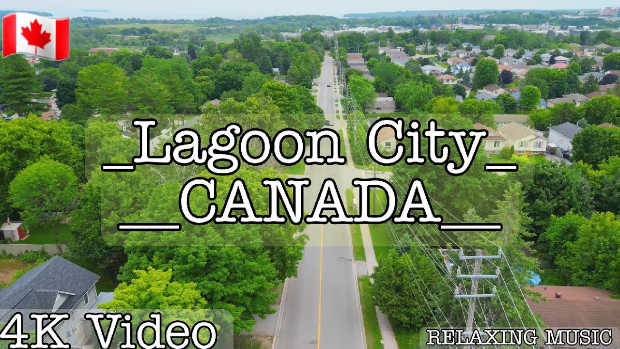Relaxing Music With Flying Drone 4K Video Over Lagoon City (Ontario ...