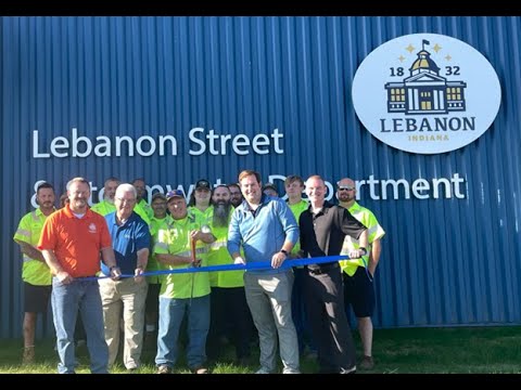 Ribbon Cut on New Lebanon, Indiana Street Department Garage - YouTube