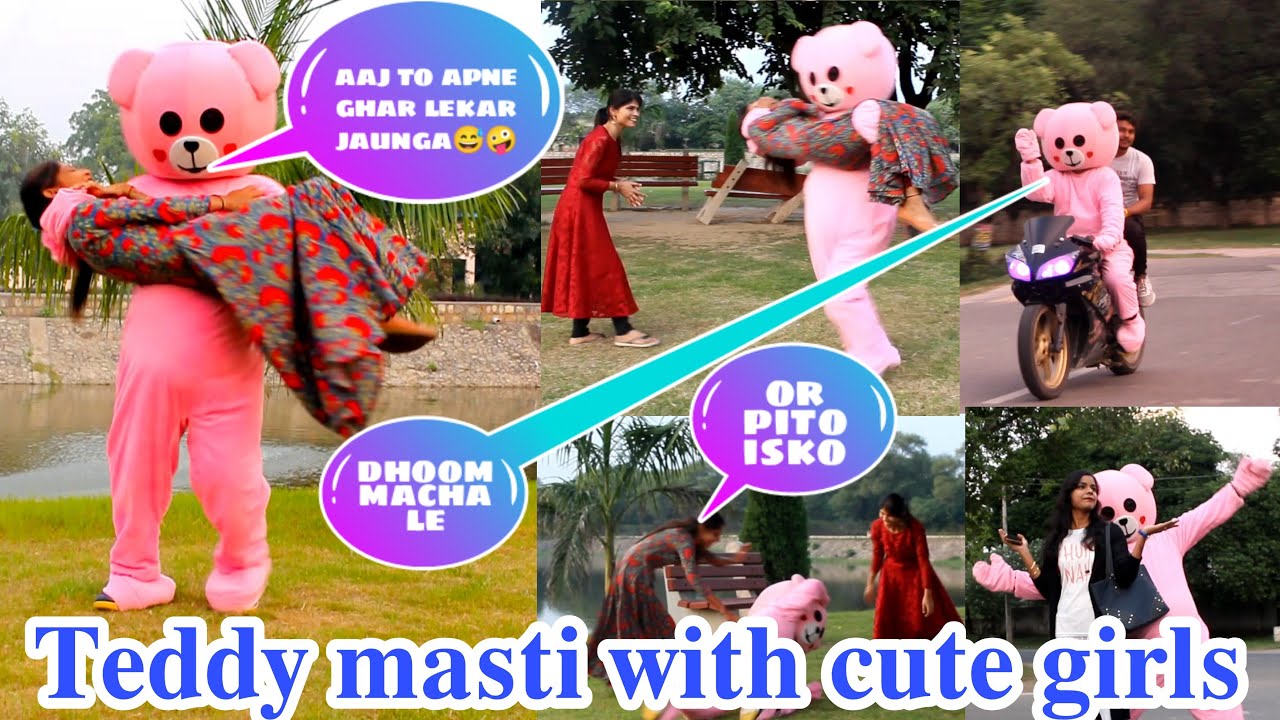 Teddy Bear New Comedy Video and Iritating Cute Girls in Public Place🤣🤪😅 ...