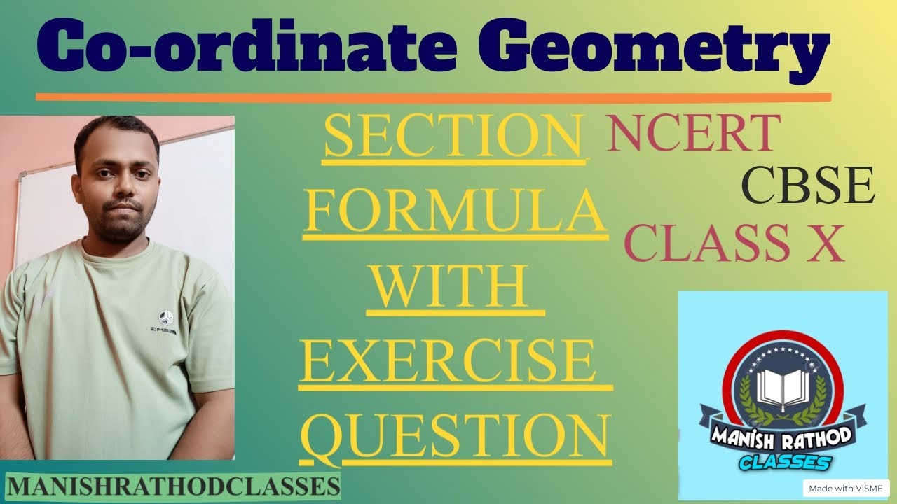Co-ordinate Geometry//Section Formula//Exercise Questions//Introduction ...