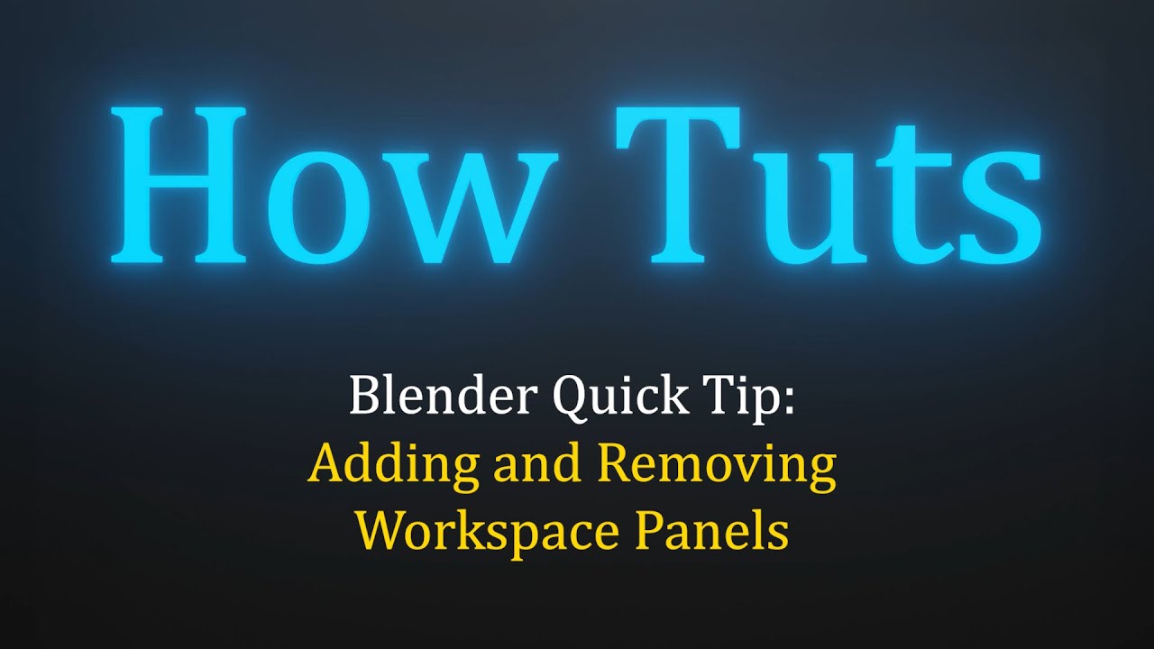 Split and Combine Workspace Panels QUICK TIP - Blender Tutorial - YouTube
