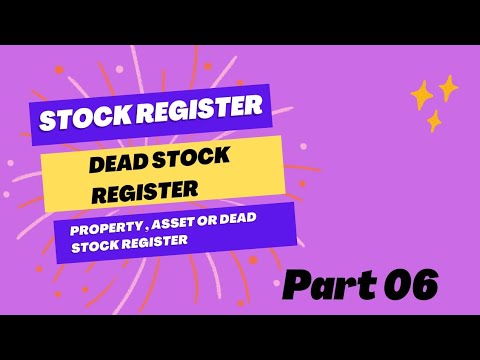 stock / inventory register, dead stock register, property/asset/ dead ...
