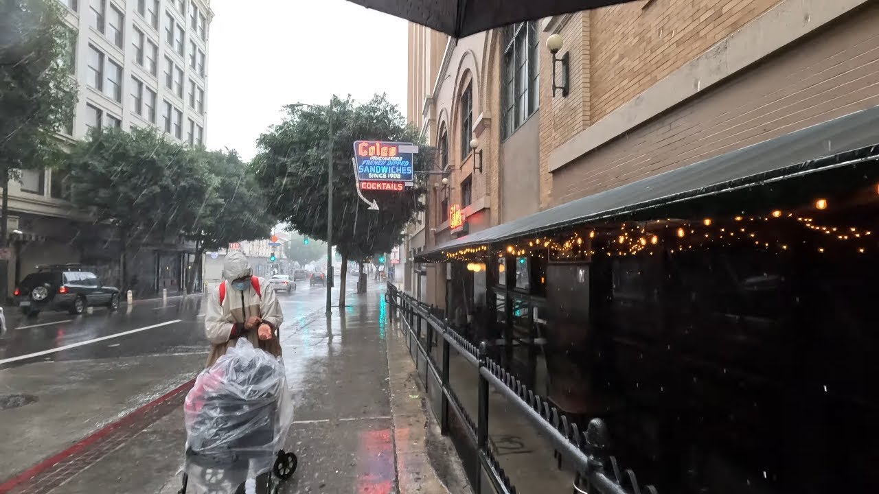 Exploring Downtown LA's Stunning Rainfall With An Epic Walking Tour! 4k ...