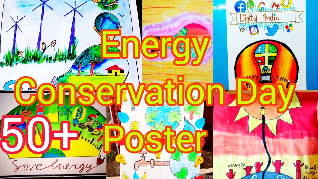 Energy conservation day poster/how to draw save energy poster/easy ...