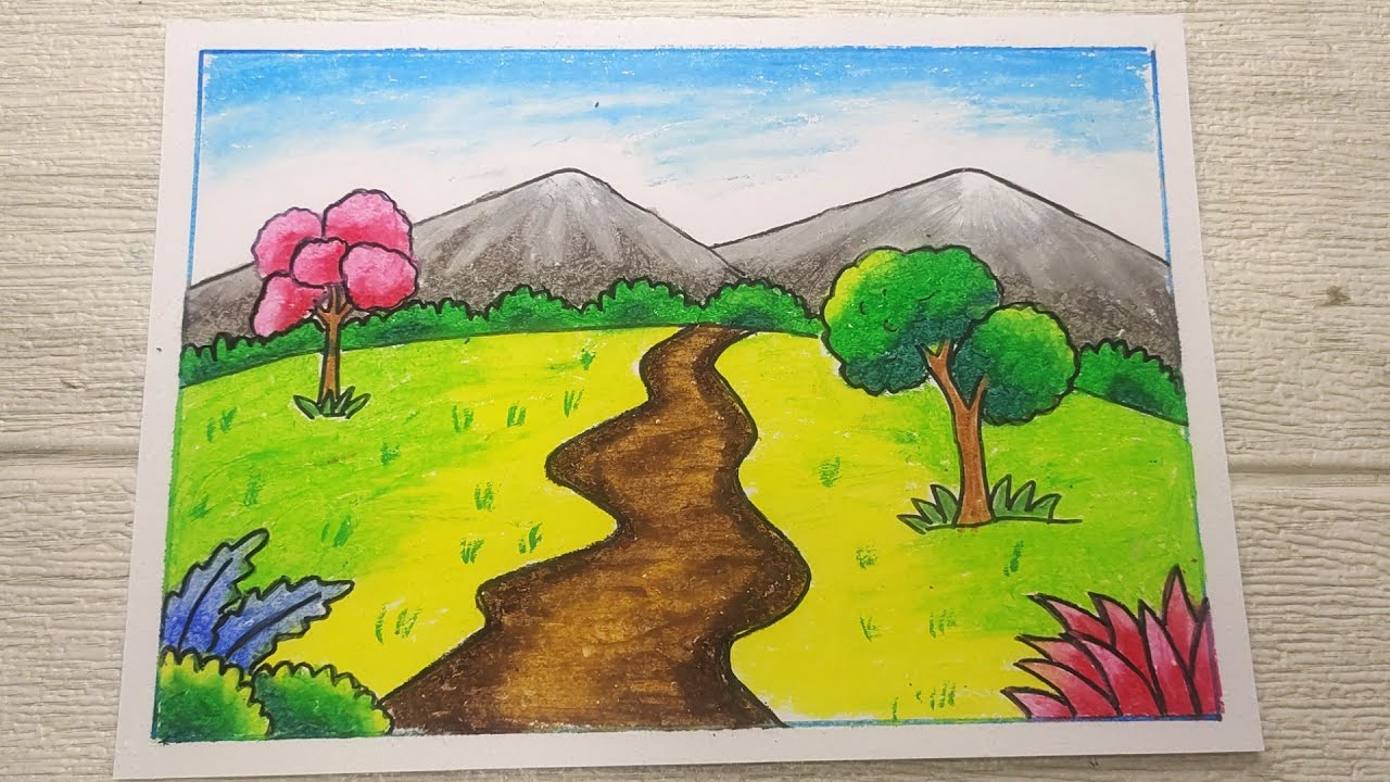 Tutorial Menggambar Pemandangan Mudah Untuk Pemula Step by Step - YouTube