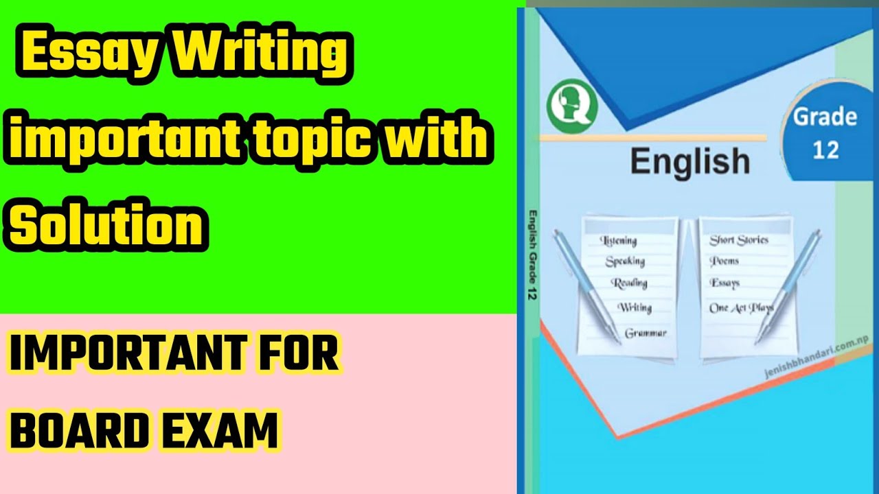 Important Question Class 12 Board Exam || important Essay writing topic ...