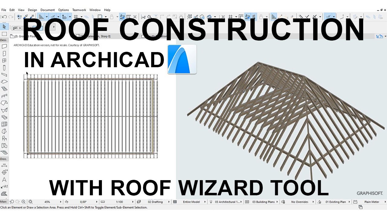 ARCHICAD ROOF WIZARD - Quick Tutorial Roof Construction Model, Roof Maker ARCHICAD, Roof ...