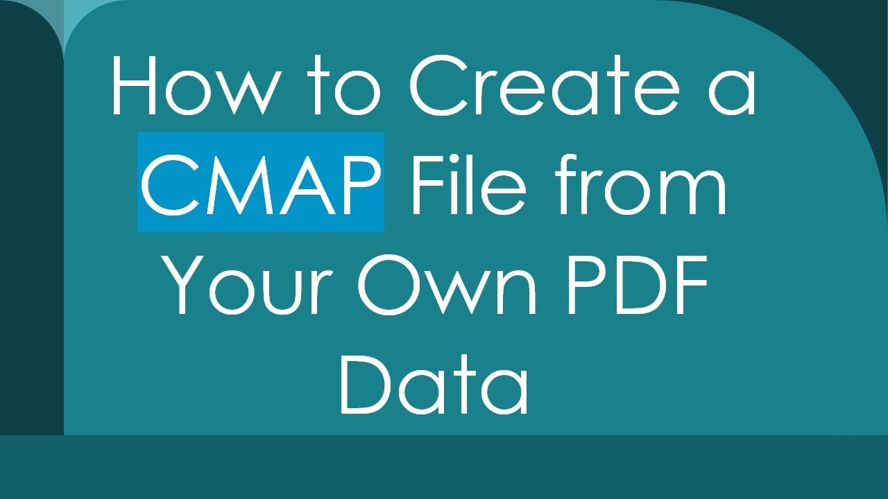 How to Create a CMAP File from Your Own PDF Data - YouTube