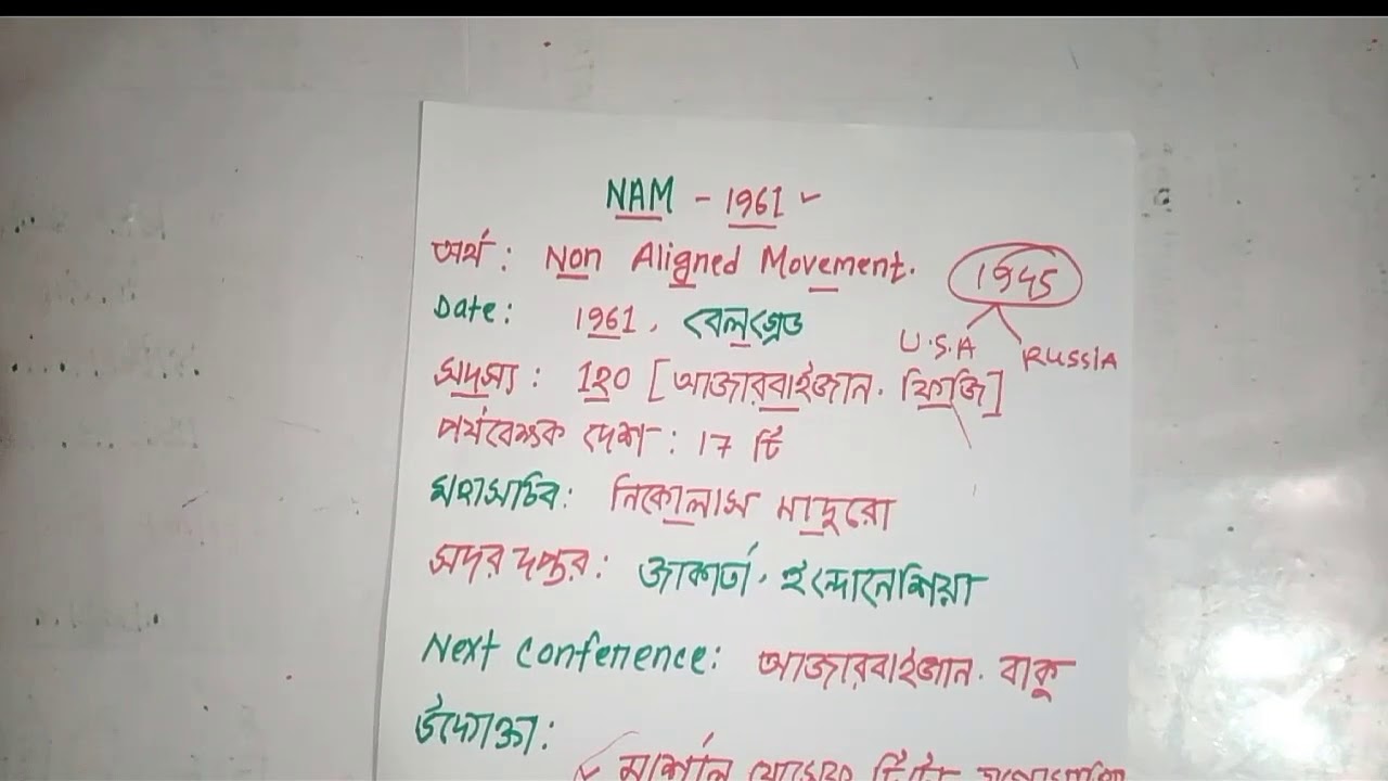 BCS GK: Why NAM(NON-Aligned movement) was formed? what is the action of ...