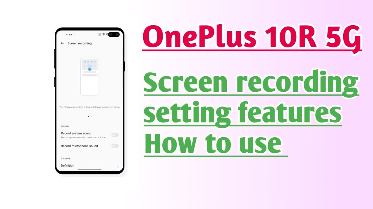 OnePlus 10R 5G Screen recording setting features How to use - YouTube