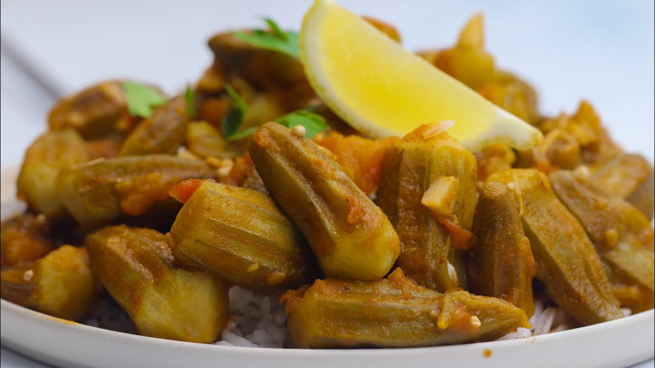 Mediterranean Okra In Tomato Sauce Recipe - YouTube