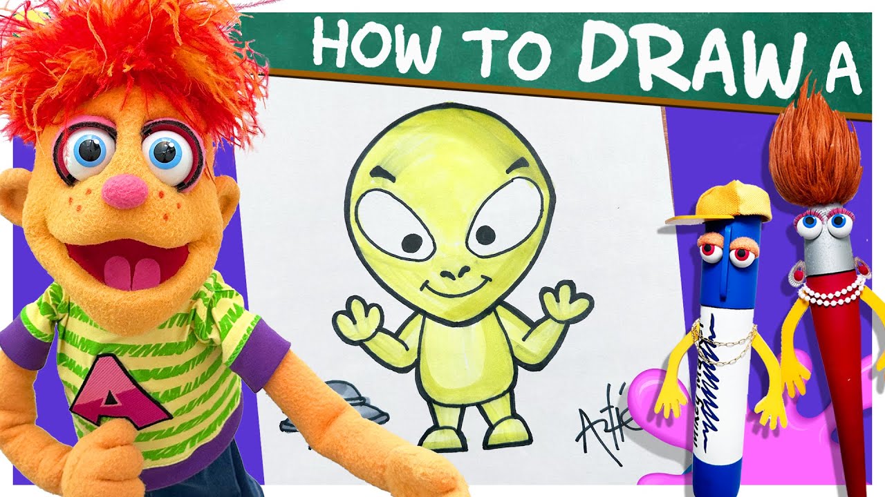 How To Draw An Alien | Art Tutorial for Kids | Artie's Show - YouTube