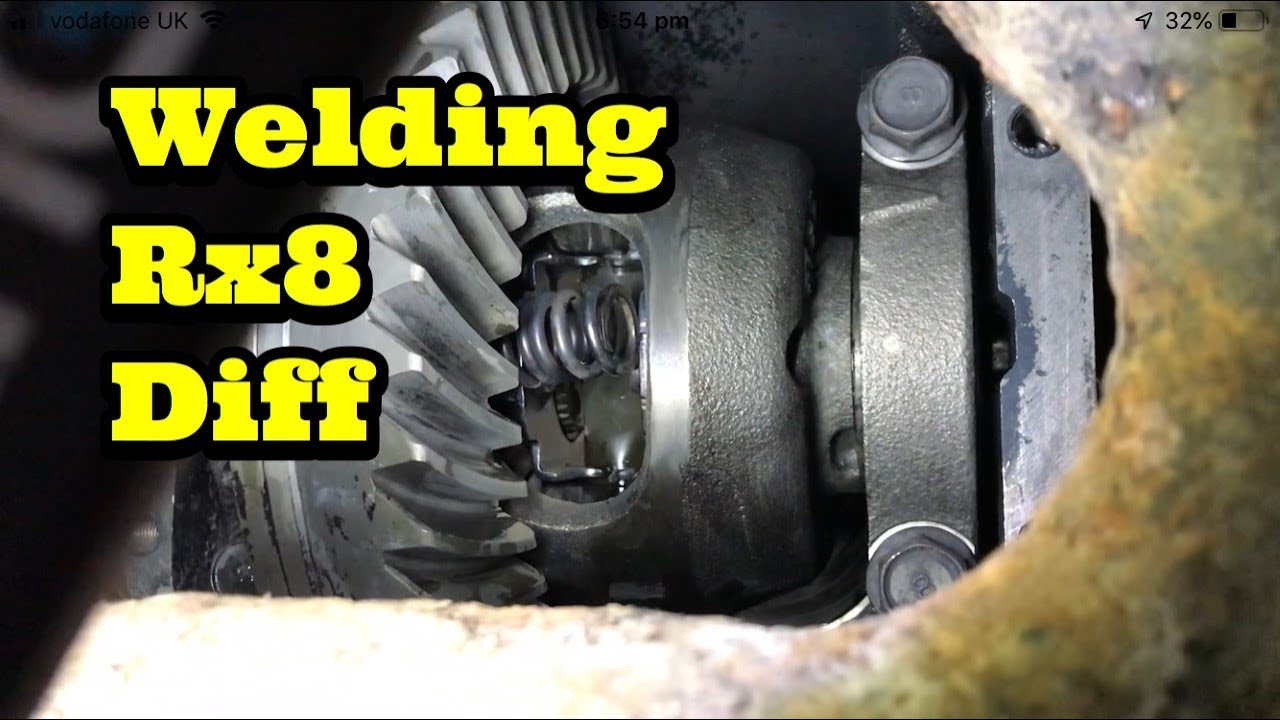 Rx8 welding the diff, spare wheel well delete (Part 1) - YouTube