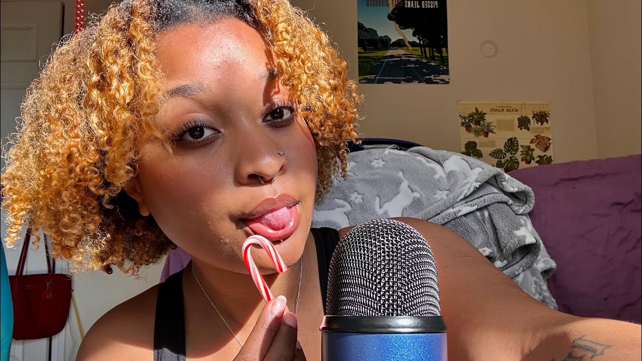 ASMR 100% Sensitivity Candy Cane Mouth Sounds + Christmas Triggers ...